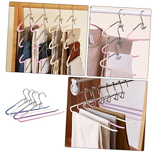 Zerodeko 4pcs Coat Hanger metalskirt Hangers Pants Clothes Hangers Multi-Layer Drying Hanger Metal Hanger Multi-Functional Pants Rack Skidproof Clothes Hanger Non-Slip Home Pants Dipping