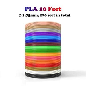 KXDFDC 3D Pen Special 1.75mm PLA Filament 3D Printing Material 3D Printer 12Color Refills Modeling Stereoscopic No Pollution 36m