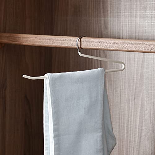 SHIMOYAMA Pants Hangers, 10 Pack, Open-Ended Trousers Hangers, Space-Saving Clothes Hanger, White and Black