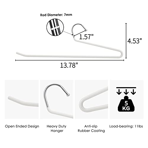 SHIMOYAMA Pants Hangers, 10 Pack, Open-Ended Trousers Hangers, Space-Saving Clothes Hanger, White and Black