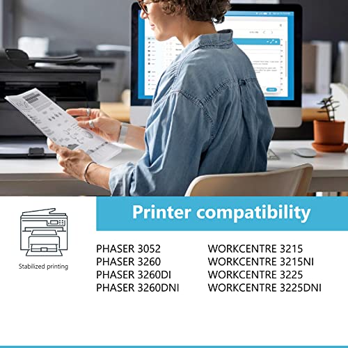 Phaser 3260/ Workcentre 3225 Black High Capacity Toner-Cartridge (3,500 Pages) - 106R02777: 1-Pack Eaxiu Compatible 106R02777 Toner Replacement for Xerox Phaser 3052 3260 WorkCentre 3215 3225 Printer