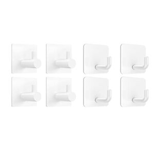 vis'v white adhesive hooks -8 pcs