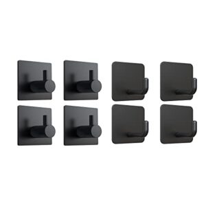 VIS'V Black Adhesive Hooks -8 Pcs