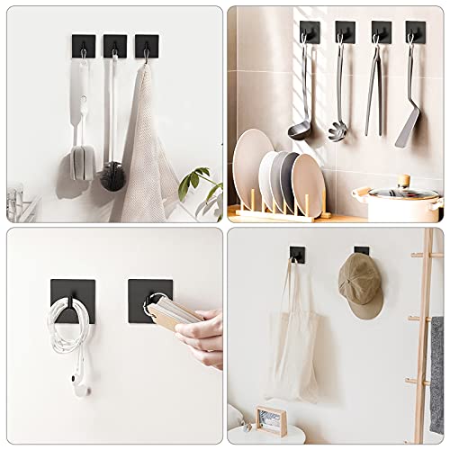 VIS'V Black Adhesive Hooks -8 Pcs