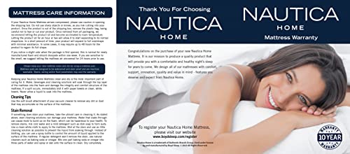 Nautica Home, 6" Relieve Innerspring Hybrid Mattress, Quilted Memory Foam Cover, High Density Comfort Latex Foam Layer with Bonnell Support Coil Springs Base