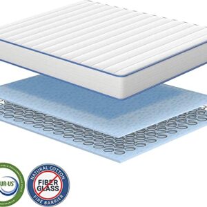 Nautica Home, 6" Relieve Innerspring Hybrid Mattress, Quilted Memory Foam Cover, High Density Comfort Latex Foam Layer with Bonnell Support Coil Springs Base