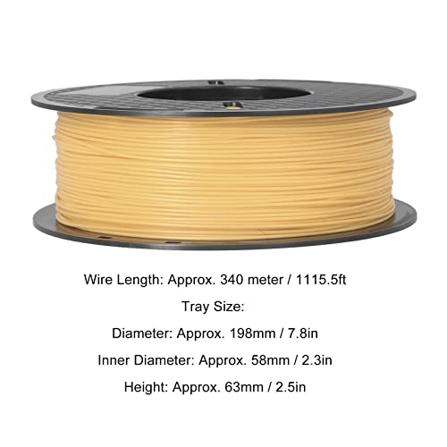 3D Printer Roll Filament, High Accuracy Consumables 1kg Spool 1.75mm PLA Print Filament for Industrial Devices(Gold)