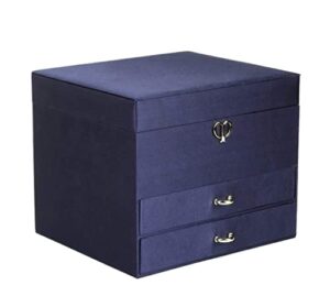 yalych jewelry box jewelry case 3-layer silk surface velvet box jewelry display storage case small 2 watch pillow box. ( color : onecolor , size : 23x20x19cm ) jewelry organizer