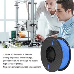 Gaeirt 3D Printer Roll Filament, Smokeless Plastic Shell 1kg Spool 1.75mm PLA Print Filament High Accuracy for Industrial Devices(Blue)