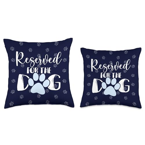 DogThemeDecor Reserved Paw Print Funny Dog Theme Blue Throw Pillow, 16x16, Multicolor