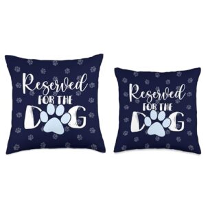 DogThemeDecor Reserved Paw Print Funny Dog Theme Blue Throw Pillow, 16x16, Multicolor