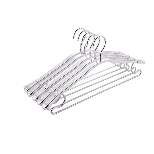 N/A 5pcs Hanger Metal Drying Rack Thickened Durable Non-Slip Hanger Coat Home Wardrobe Aluminum Alloy Hanger ( Color : White-Fruit peach5 , Size : 42*1.8*18cm )