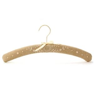 n/a embroidered satin padded wedding hanger bridal wooden adult coat hanger ladies hanger ( color : beige , size : 41.3*17cm )