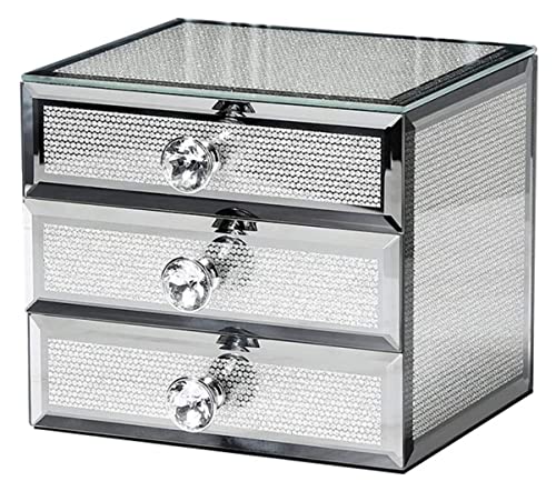 Yalych Jewelry Box Jewelry Boxes 3 Tier Jewelry Box For Women High-end Glass With Drawers Watch And Earring Jewelry Storage Box jewellery case Jewelry Organizer