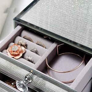 Yalych Jewelry Box Jewelry Boxes 3 Tier Jewelry Box For Women High-end Glass With Drawers Watch And Earring Jewelry Storage Box jewellery case Jewelry Organizer