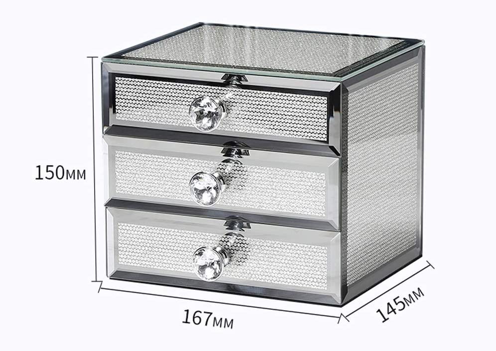 Yalych Jewelry Box Jewelry Boxes 3 Tier Jewelry Box For Women High-end Glass With Drawers Watch And Earring Jewelry Storage Box jewellery case Jewelry Organizer