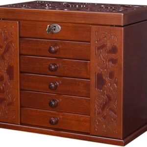 Yalych Jewelry Box Jewelry Boxes Wooden Jewelry Box With Lock Chinese Style Jewellery Boxes Bracelet Necklace Earrings Ring Storage Box Jewelry Storage jewellery case Jewelry Organizer