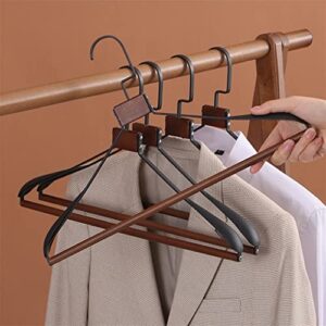 N/A Iron Wood Hanger Wooden Metal Set Household Iron Wide Shoulder Hanger Beech Wardrobe Clothes Hanger