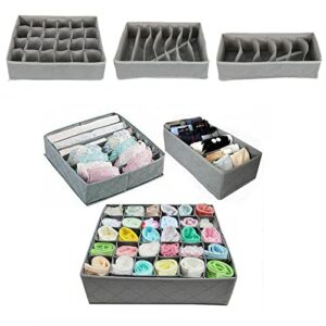 kmonabie organizer drawers storage clothes, 3 pack closet underwear organizer drawer divide for underwear bras socks ties