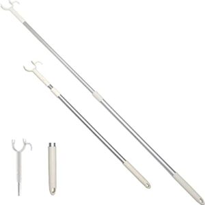 BEEY Reach Stick Long Pole Utility Hook 45" Telescoping Closet Pole Adjustable Reaching Pole Extendable Reach Pole Reaching Pole for Clothesline,Closet,Ceiling,Shelf