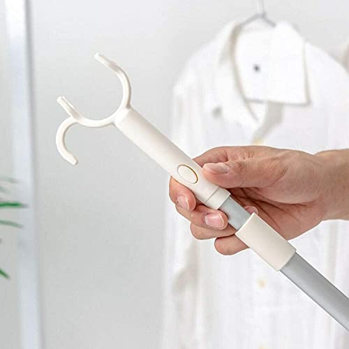 BEEY Reach Stick Long Pole Utility Hook 45" Telescoping Closet Pole Adjustable Reaching Pole Extendable Reach Pole Reaching Pole for Clothesline,Closet,Ceiling,Shelf