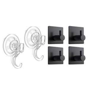 vis'v 2 pcs suction cup hooks and 4 pcs adhesive hooks