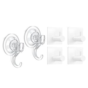 vis'v 2 pcs suction cup hooks and 4 pcs adhesive hooks