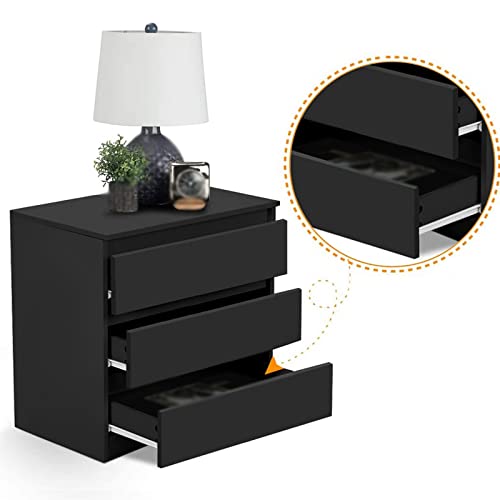 HIGOH Bedside Table Nightstand Wooden Bedside Cabinet Dressers End Tables for Bedroom Living Room Home