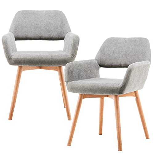 YEEFY Upholstered Dining Chairs Set of 2, Kitchen & Dining Room Chairs with Solid Wooden Legs Accent Chairs for Living Room Bed Room (Set of 2)