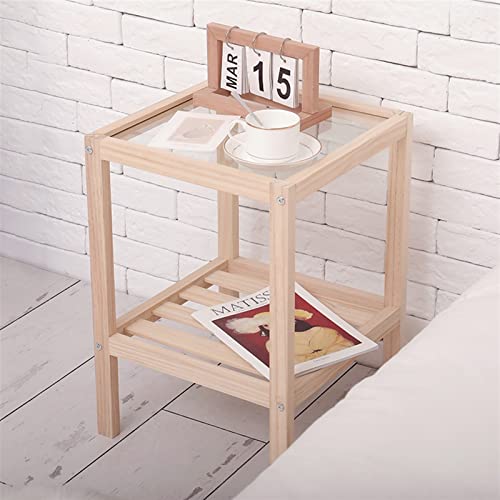 HIGOH Bedside Table Bedside Table Small Apartment Solid Wood Bedroom Bedside Table Room Desk Wind Bedside Table (Color : 1)