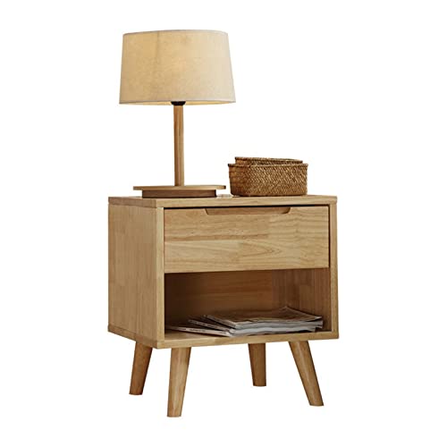 HIGOH Bedside Table Solid Wood Bedside Table Bedside Table Locker Bedroom Bedside Table