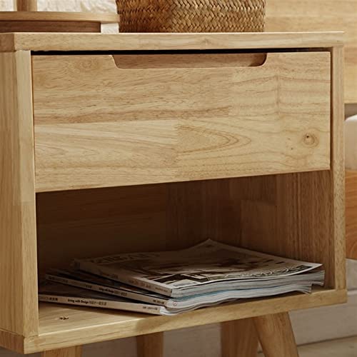 HIGOH Bedside Table Solid Wood Bedside Table Bedside Table Locker Bedroom Bedside Table