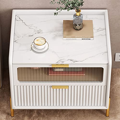 HIGOH Bedside Table Drawer Storage Bedside Table Shelves Coffee Mobile Bedside Table Bathroom Furniture