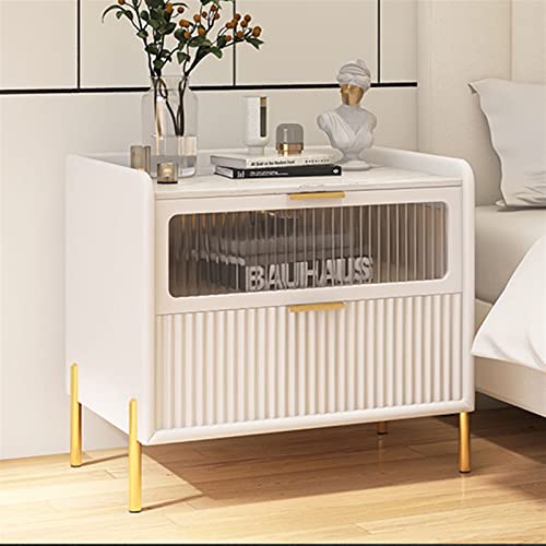 HIGOH Bedside Table Drawer Storage Bedside Table Shelves Coffee Mobile Bedside Table Bathroom Furniture