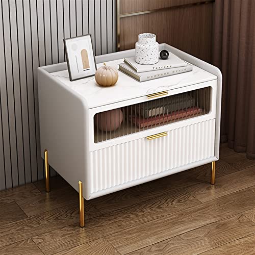 HIGOH Bedside Table Drawer Storage Bedside Table Shelves Coffee Mobile Bedside Table Bathroom Furniture