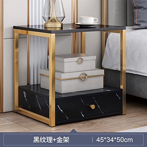 HIGOH Bedside Table Bedroom Bedside Table Home Side Cabinet Living Room Bedside Storage Small Cabinet (Color : 2, Size : Small)