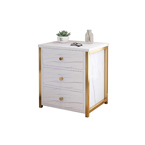 HIGOH Bedside Table White Bedside Table with Drawers Home Bedroom Furniture Bedside lampstand