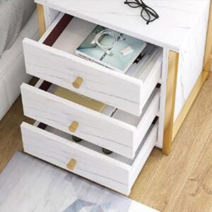 HIGOH Bedside Table White Bedside Table with Drawers Home Bedroom Furniture Bedside lampstand