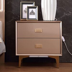 HIGOH Bedside Table Modern Minimalist Nightstands Bedroom Furniture Smart with Lamp Fashion Bedside Table Light Luxury Designer Storage Cabinet