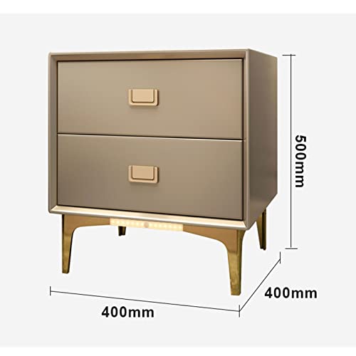 HIGOH Bedside Table Modern Minimalist Nightstands Bedroom Furniture Smart with Lamp Fashion Bedside Table Light Luxury Designer Storage Cabinet