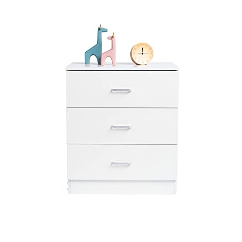 HIGOH Bedside Table Bedroom Furniture Bedside Table Dresser with 3 Storage Drawers