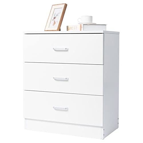 HIGOH Bedside Table Bedroom Furniture Bedside Table Dresser with 3 Storage Drawers