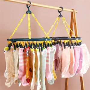 LIUZH Foldable Household Plastic Windproof Socks Artifact rotatable Non-Slip Storage Underwear Drying Rack