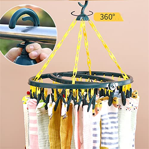 LIUZH Foldable Household Plastic Windproof Socks Artifact rotatable Non-Slip Storage Underwear Drying Rack