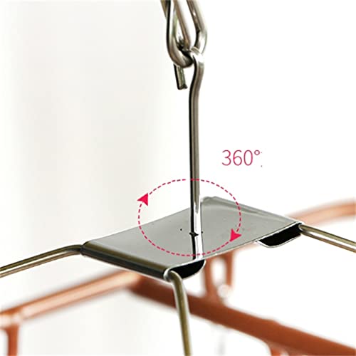 LIUZH Clothespin Rotary Hanger 360 Degree Round Stainless Steel Bold Clip Clothes Hanger