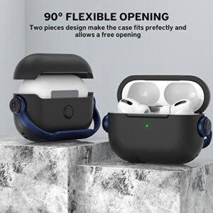 Maxjoy for AirPods Pro 2nd Generation Case Cover, AirPods Pro 2/Pro Creative Headset Earphone Protective Case with Secure Lock & Keychain Compatible with Apple Airpods Pro 2 2023 2022/Pro 2019, Blue