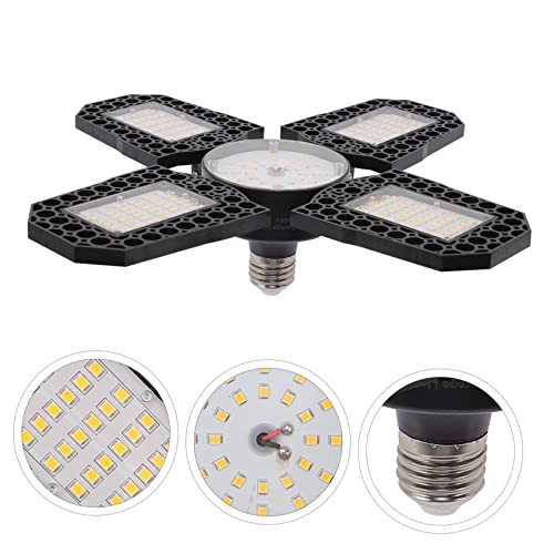 LABRIMP 3pcs Garage Light deformable Garage lamp LED Lights for Garage LED Shop Light LED Bulb 5 Panels Lights Basement Lighting Fixture Ceiling Light LED Panel fold Plastic Canopy Lights