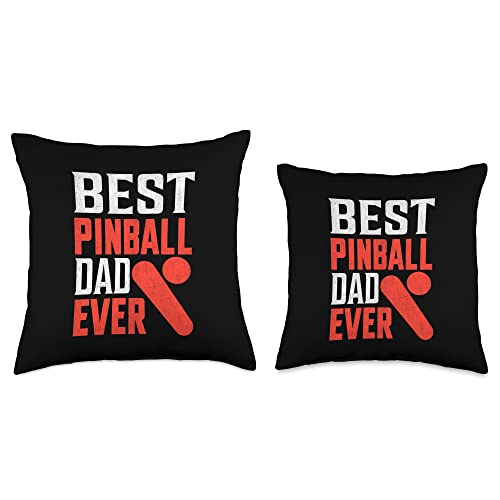 Pinball Lover I Pinball Art I Pinball Player Best Dad Ever I Pinball Throw Pillow, 16x16, Multicolor