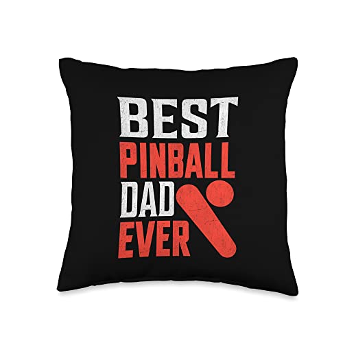 Pinball Lover I Pinball Art I Pinball Player Best Dad Ever I Pinball Throw Pillow, 16x16, Multicolor