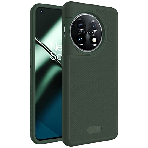 TUDIA DualShield Grip Designed for OnePlus 11 Case 5G (2023), [MergeGrip] Dual Layer Shockproof Slim Military Grade Non-Slip Tough Heavy Duty Protective Phone Case Cover (Pine Green)